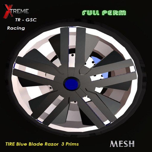 Second Life Marketplace - Tire Blue Blade Razor Xtreme TR - racing