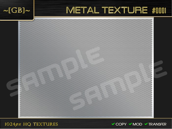 Second Life Marketplace - ~ [GB] Textures HQ ~ 00029 - Metal Texture #0001