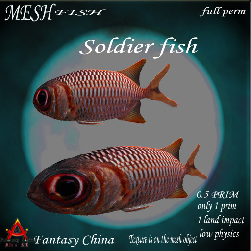 Second Life Marketplace - MESH Soldier fish full perm 1 prim