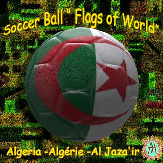Second Life Marketplace - AA-Algeria-Soccer Ball-Flags