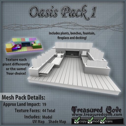 Second Life Marketplace - -TC- Oasis Pack 1 Mesh 50% Discount!!