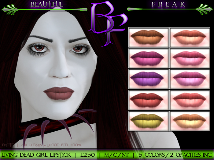 Second Life Marketplace - Beautiful Freak - Living Dead Girl lipstick ...