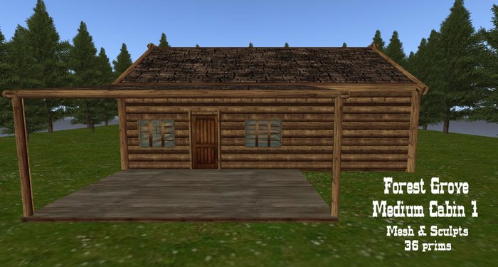 Second Life Marketplace - MC_Rustic cabin med - Mesh 48 prims