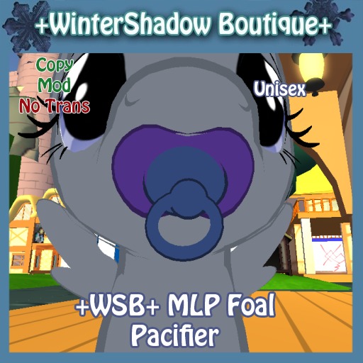 Second Life Marketplace - +WSB+ MLP Foal Pacifier (BOXED)