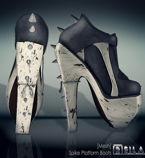 Second Life Marketplace - Reila ::: Spike Platform Boots (black)