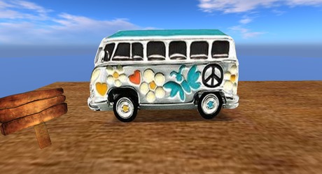 Second Life Marketplace - 1 prim nano mesh Hippie Bus (texture)