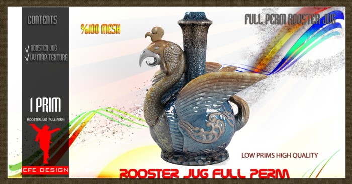 Second Life Marketplace - Rooster Jug Full perm EFE DESIGN