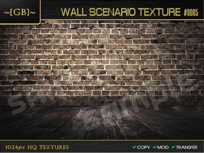 Second Life Marketplace - ~ [GB] Textures HQ ~ 00045 - Wall Scenario ...