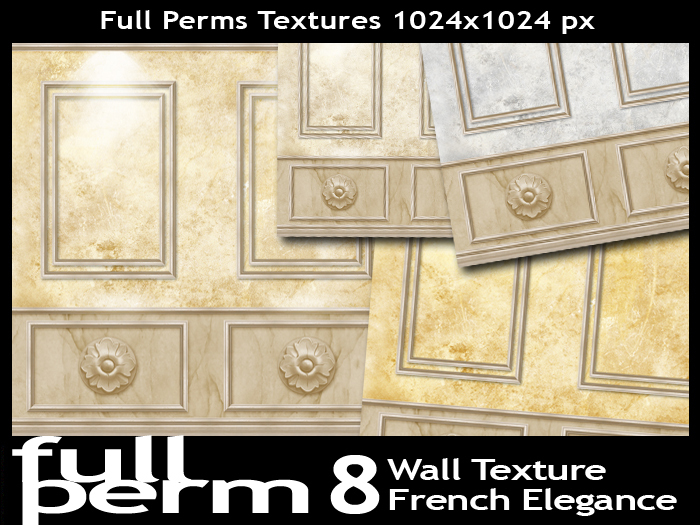 Second Life Marketplace - 8 Wall Textures French Elegance (marble and ...