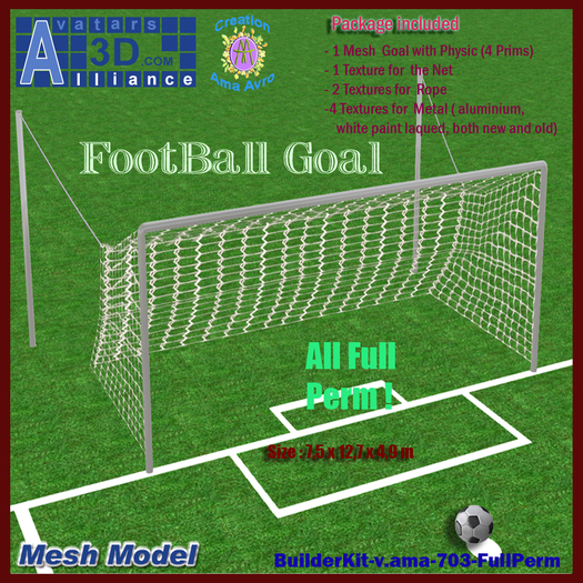 Second Life Marketplace - Football Goal (mesh)-BuilderKit-703-FullPerm ...