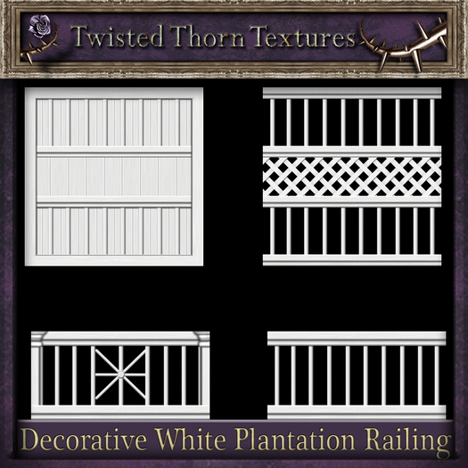Second Life Marketplace - ~TTT~ Decorative White Plantation Railing ...