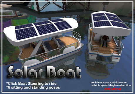 Second Life Marketplace - Solar Paddle Boat -15 prims-Transfer