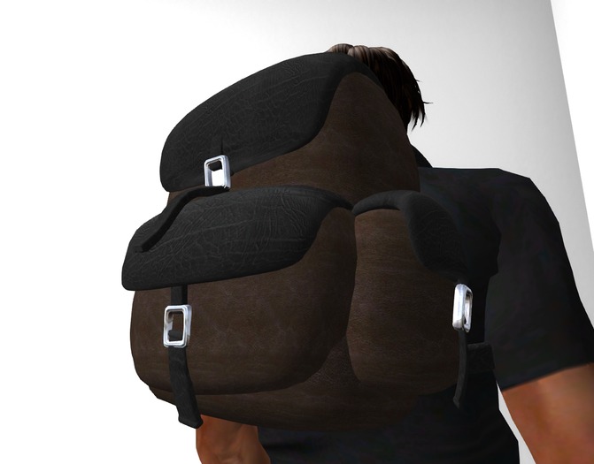 Second Life Marketplace - backpack black brown leather v3