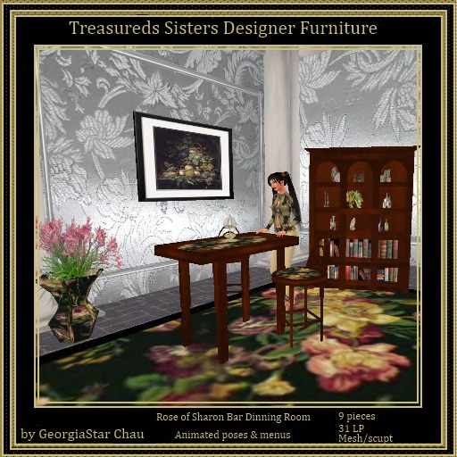 Second Life Marketplace - G! Rose of Sharon Bar Dinning Room Set