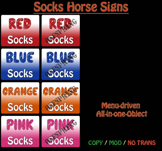 Second Life Marketplace - Pet-It! Socks Signs