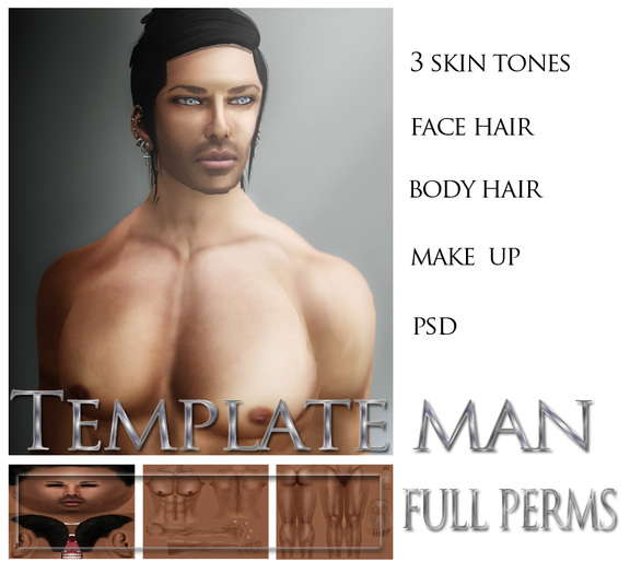 Second Life Marketplace - template skin male