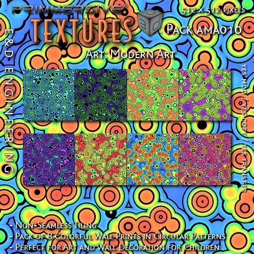 Second Life Marketplace - [AMA010] 8 512px Colorful Neon and Blacklight Wall Prints and Posters ...
