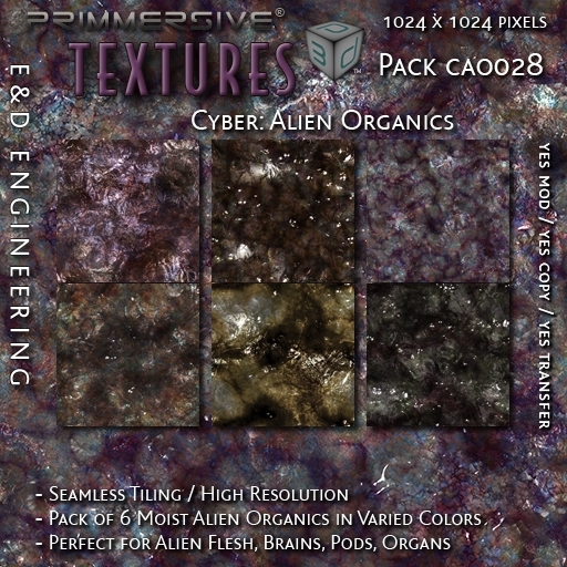 Second Life Marketplace - [CAO028] 6 1024px Moist and Slimy Alien ...