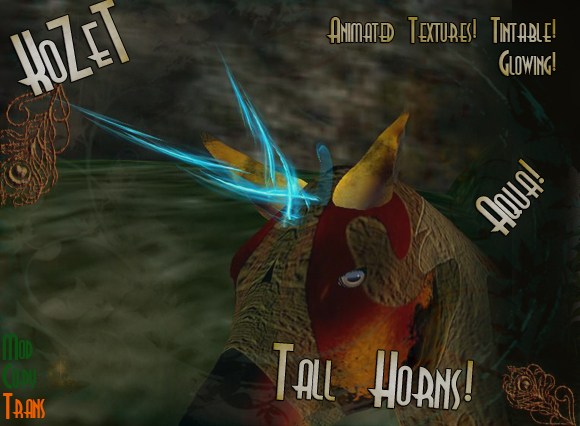Second Life Marketplace - Tall Hornz! Boxed Aqua
