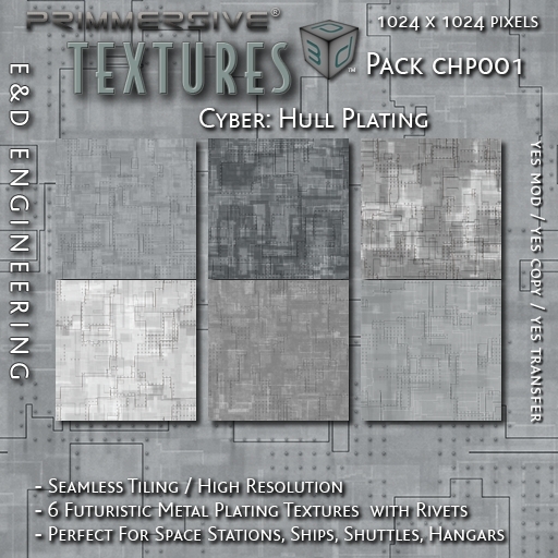 Second Life Marketplace - [CHP001] 6 1024 Gray and Silver Futuristic ...