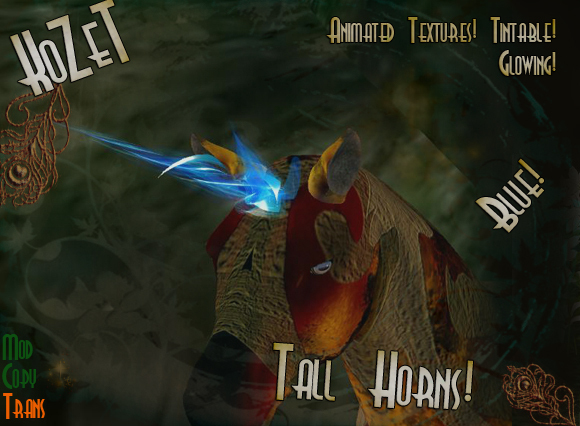 Second Life Marketplace - Tall Hornz! Boxed Blue
