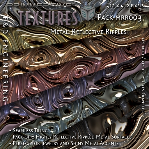 Second Life Marketplace - [MRR003] 8 512px Highly Reflective Rippled ...