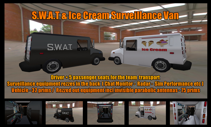 Second Life Marketplace - S.W.A.T & Ice Cream Surveillance Van PROMO