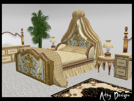 Second Life Marketplace - Golden Victorian Love Bedroom Furniture Set ...