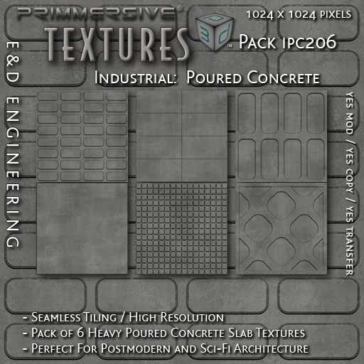 Second Life Marketplace - [IPC206] 6 1024px Seamless Poured Concrete ...