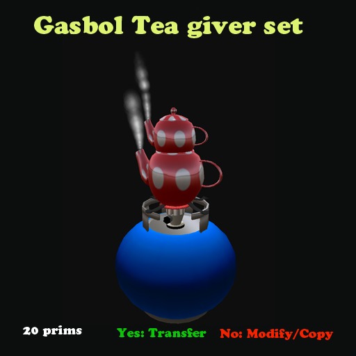 Second Life Marketplace - ~~ Gasbol tea giver set 20 prims
