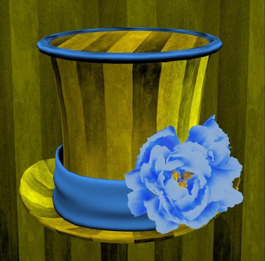 Second Life Marketplace - The Mad Hattery Yellow Striped Peony Top Hat ...