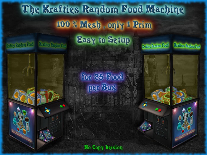 Second Life Marketplace - The Krafties Random Food Machine 25*boxed*