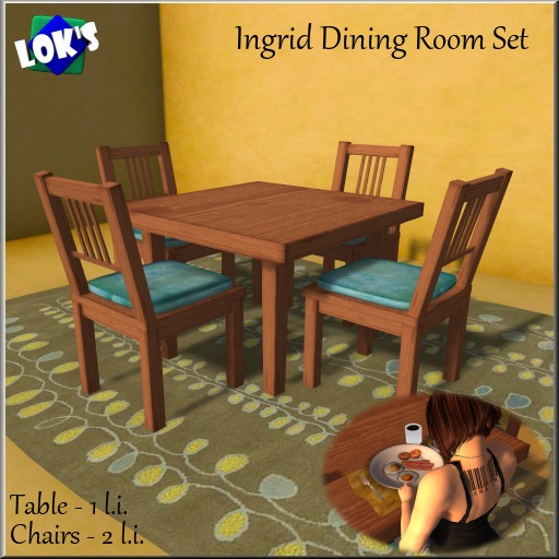 Second Life Marketplace - Lok's Ingrid Dining Room Set