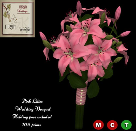 Second Life Marketplace - .::J&K::. Pink Lilies Bouquet
