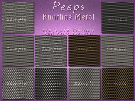 Second Life Marketplace - Peeps Textures Knurling Metal