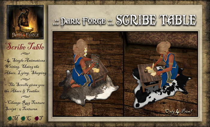 Second Life Marketplace - .:: Dark Forge ::. Scribe Table