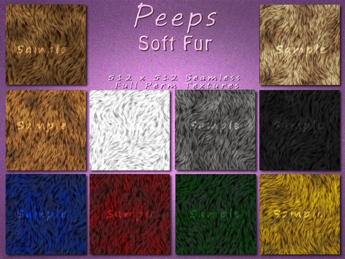 Second Life Marketplace - Peeps Textures Soft Fur
