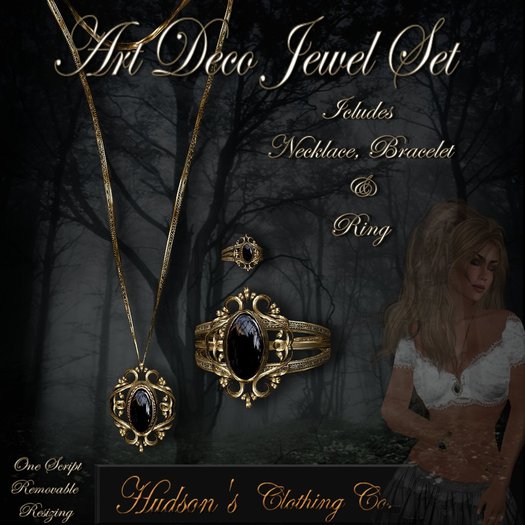Second Life Marketplace - Art Deco Black/Gold Jewel Set *Copy*~Candace ...