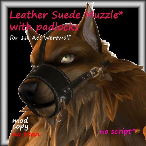 Second Life Marketplace - CPL51 1st Act Werewolf Leather Muzzle mkII