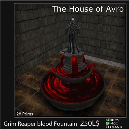 Second Life Marketplace - Grim Reaper blood Fountain Gothic furniture