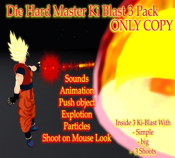 Second Life Marketplace - Die Hard Master Ki Blast 3 Pack