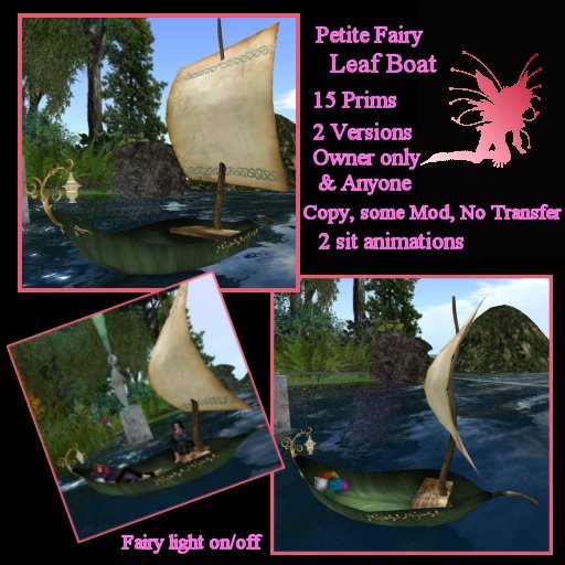 Second Life Marketplace - Petite Fairy Leaf Boat B
