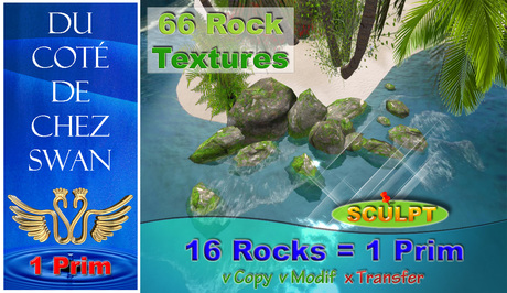 Second Life Marketplace - 16 Rocks Stones - 1 prim