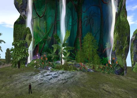 Second Life Marketplace - Border Rain Forest Falls LARGE v21 Scul(64X13 ...