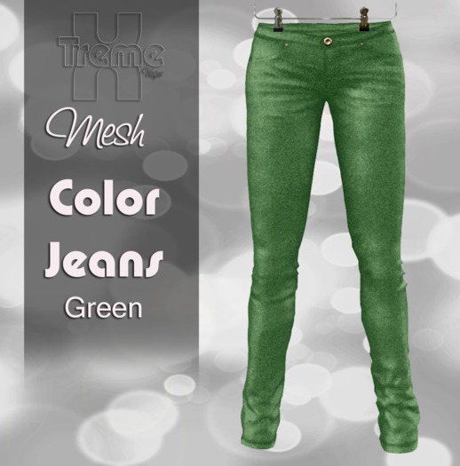 Second Life Marketplace - .:: X-TREME Vogue ::.0005 - Jeans Brim Green