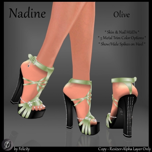 Second Life Marketplace - *Felicity* Nadine Stilettos - Olive Chunky ...