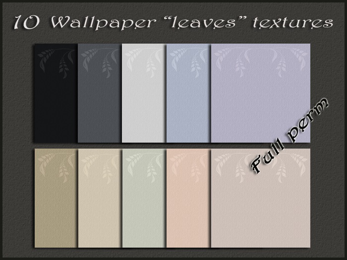Second Life Marketplace - Pack 10 wallpaper "leaves" textures