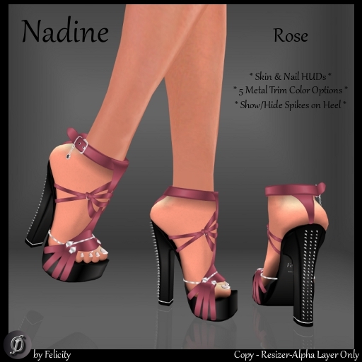 Second Life Marketplace - *Felicity* Nadine Stilettos - Rose Chunky ...
