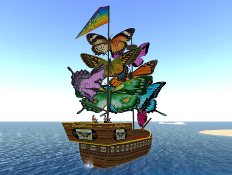 Second Life Marketplace - Papillon Sailing Pirate Butterfly Ship Boat
