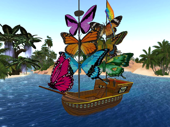 Second Life Marketplace - Papillon Sailing Pirate Butterfly Ship Boat